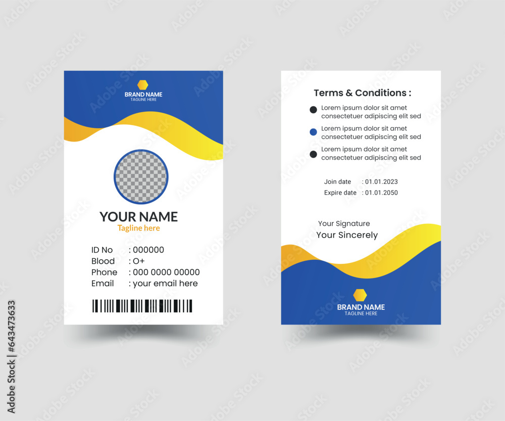 D card template, office id card, business id card, customize id card ...