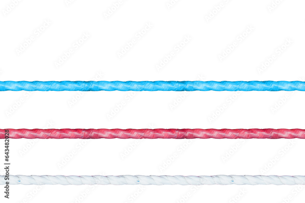 Digital png illustration of blue, red and white ropes of boxing ring on ...