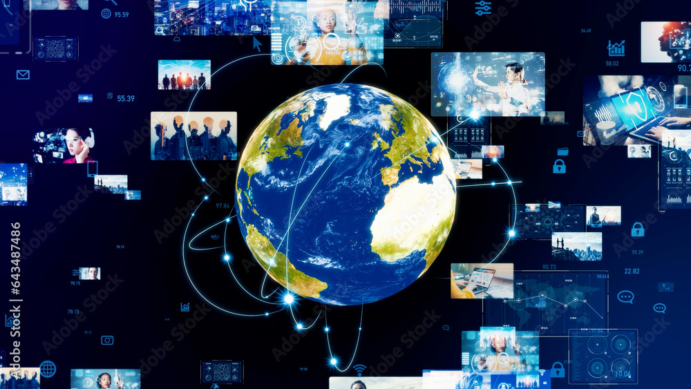 Global communication network concept. Image analysis. Digital ...