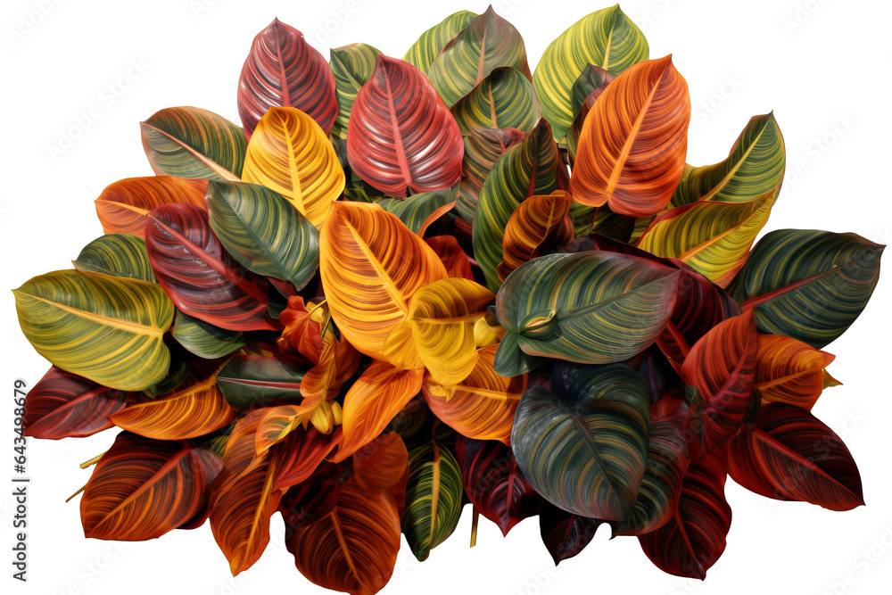 Colorful and variegated Coleus leaves isolated on transparent ...