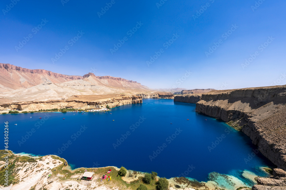 Band-e-Amir Lake and National Park in Afghanistan. High mineral content ...