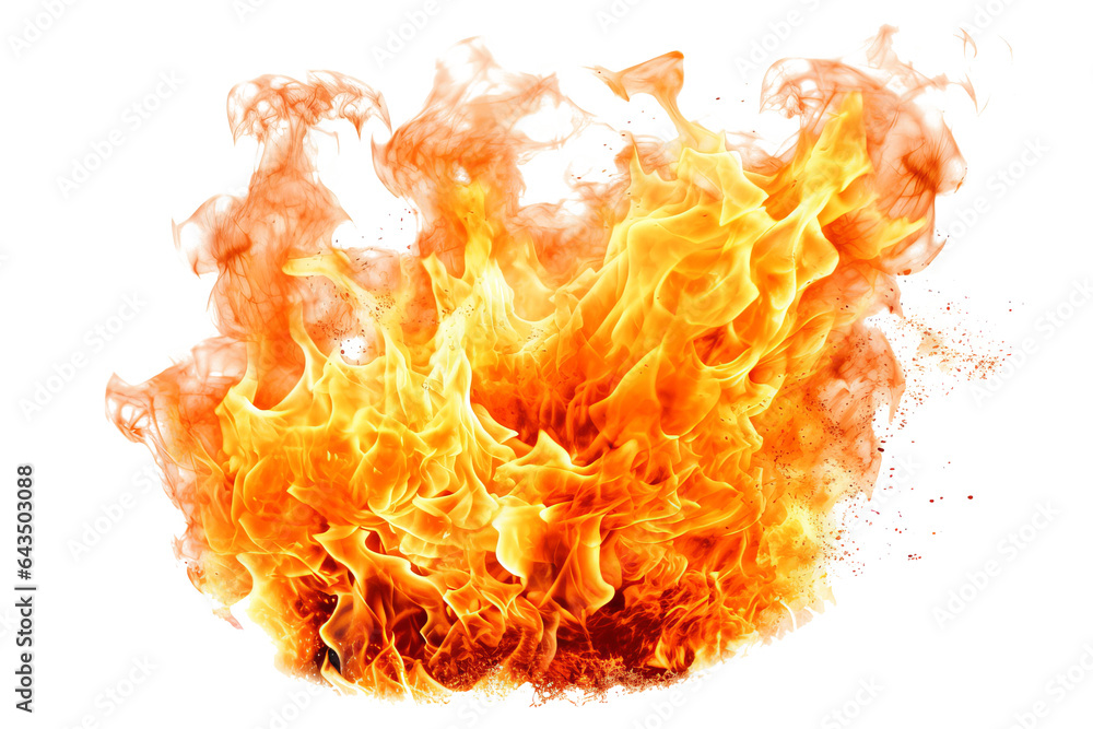 Realistic fire flames isolated on transparent background. High-quality ...