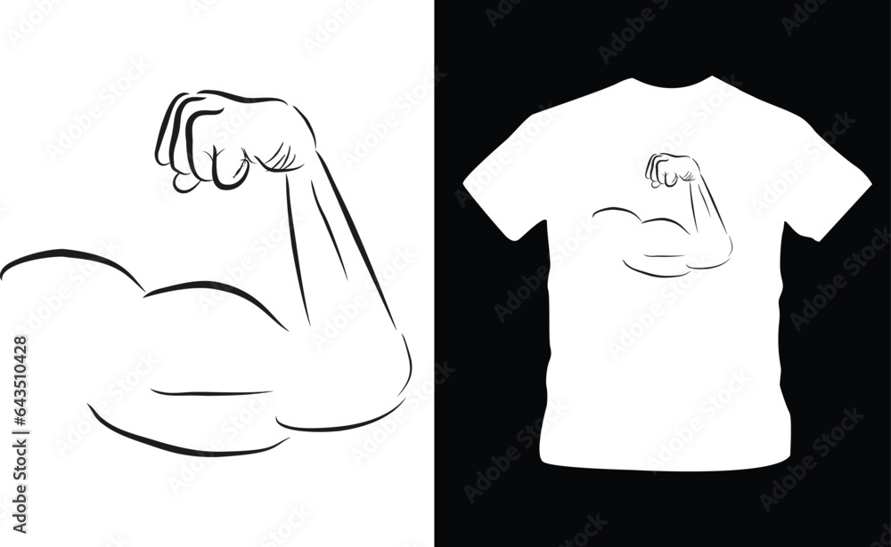 Vector simple vector sketch arm of muscle man isolated on white ...