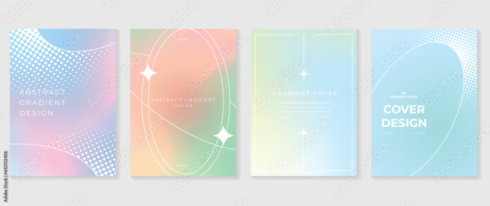 Idol lover posters set. Cute gradient holographic background vector ...