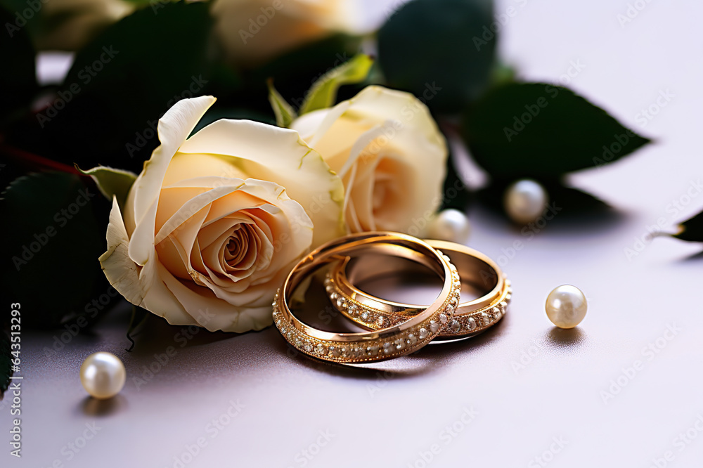 Wedding Rings Embraced by the Delicate Beauty of Flowers in a Symbolic ...