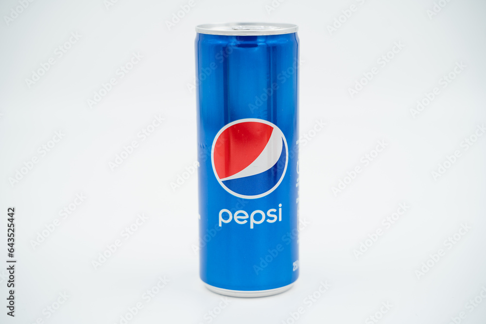 Pepsi tin can isolated on white background. Ankara, Turkey - September ...