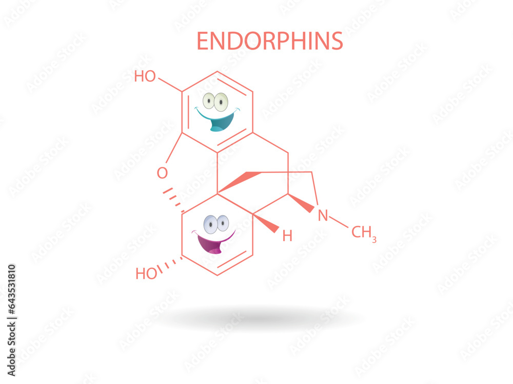 Chemical structure of endofrins on white background, with smiles ...