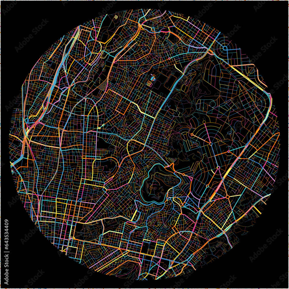 Colorful Map of Galatsi, Attica with all major and minor roads. Stock ...