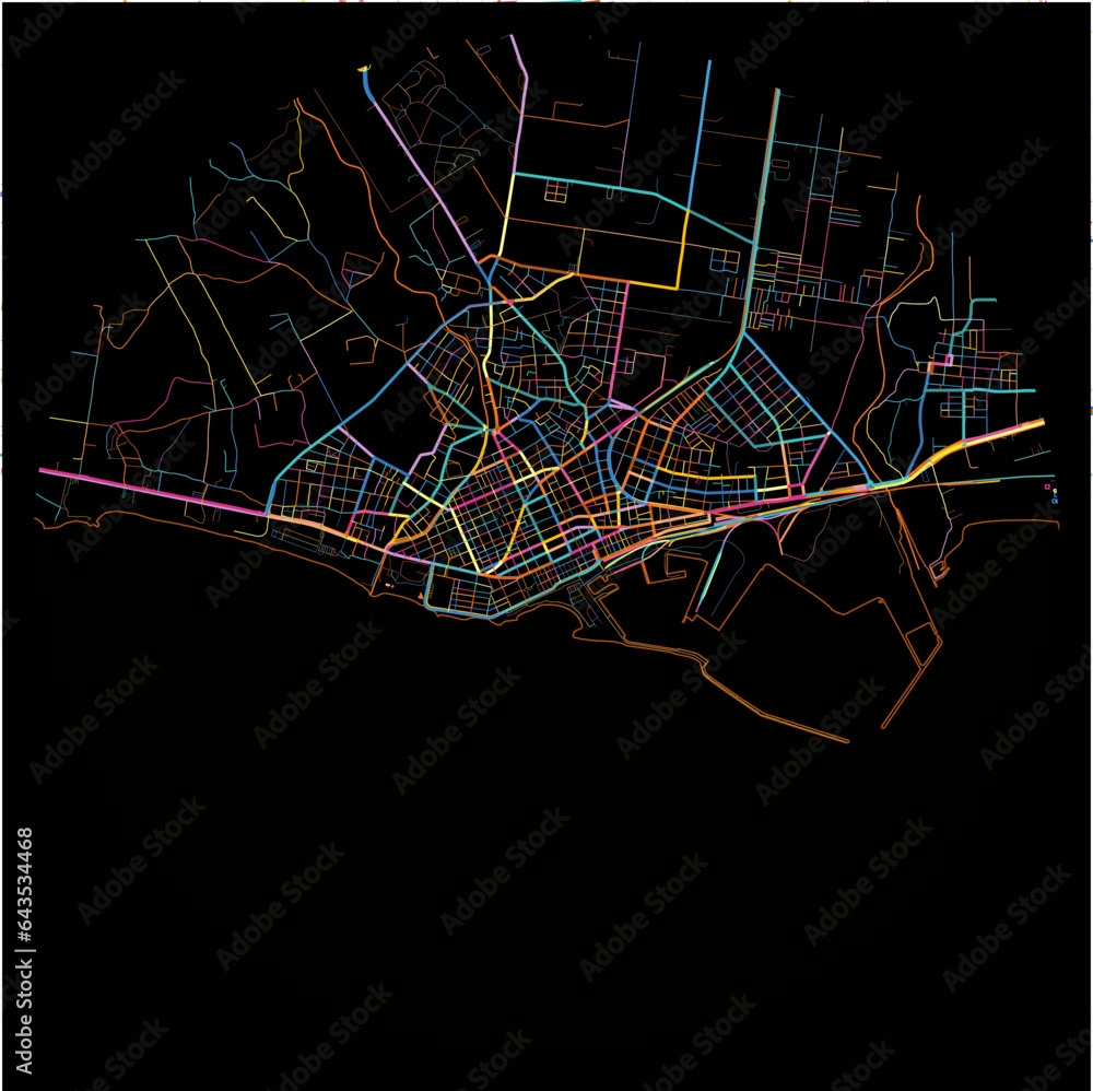 Colorful Map of Alexandroupoli, Eastern Macedonia and Thrace with all ...