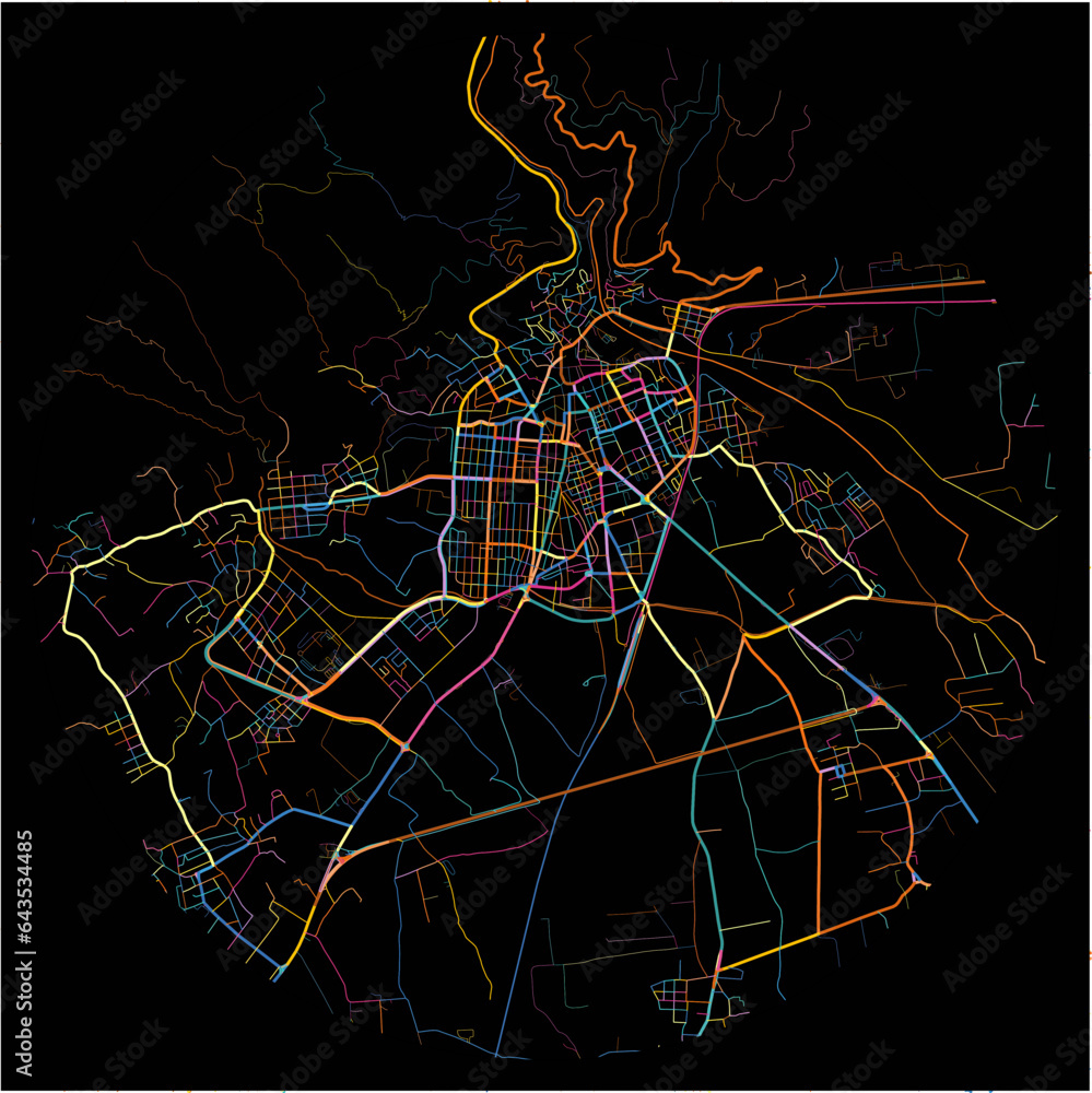 Colorful Map of Xanthi, Eastern Macedonia and Thrace with all major and ...