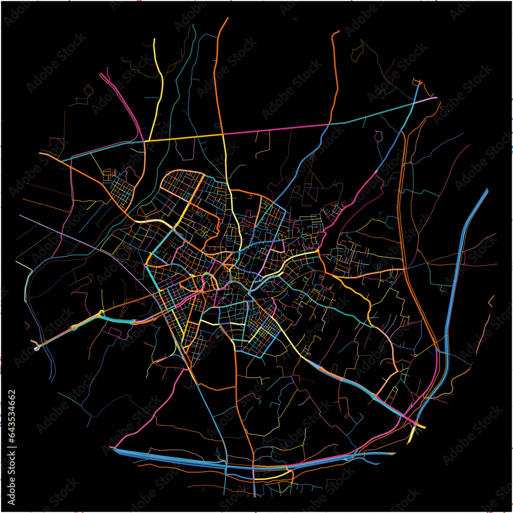 Colorful Map of Komotini, Eastern Macedonia and Thrace with all major ...