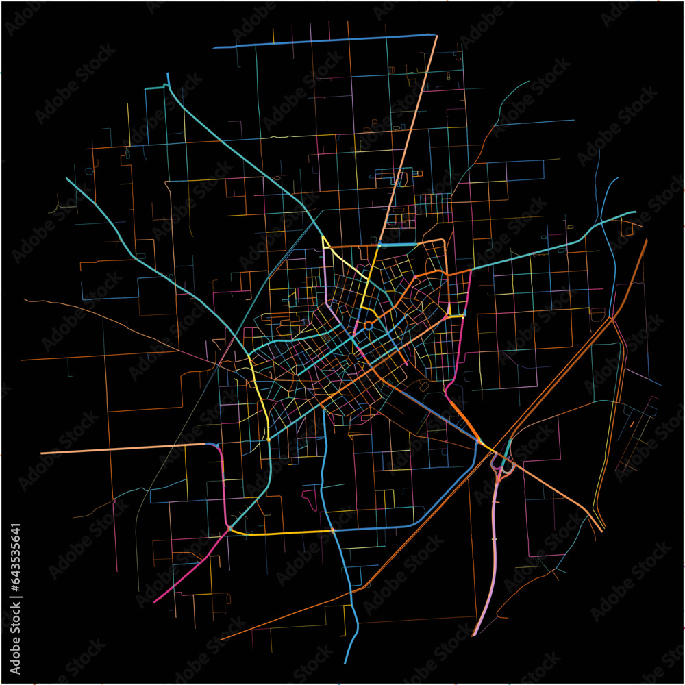 Colorful Map of Ptolemaida, Western Macedonia with all major and minor ...