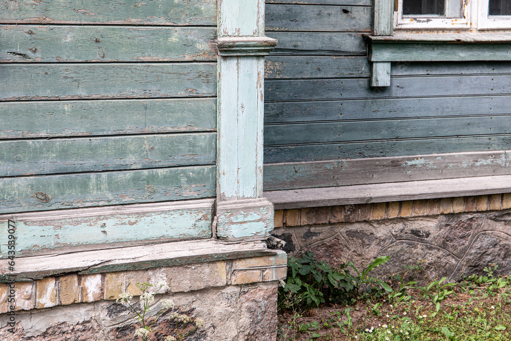 Foundations and structures of an old, historic house. Details close up ...