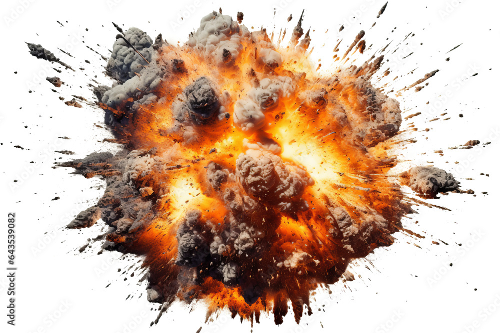 Realistic and colorful explosion effect isolated on transparent ...