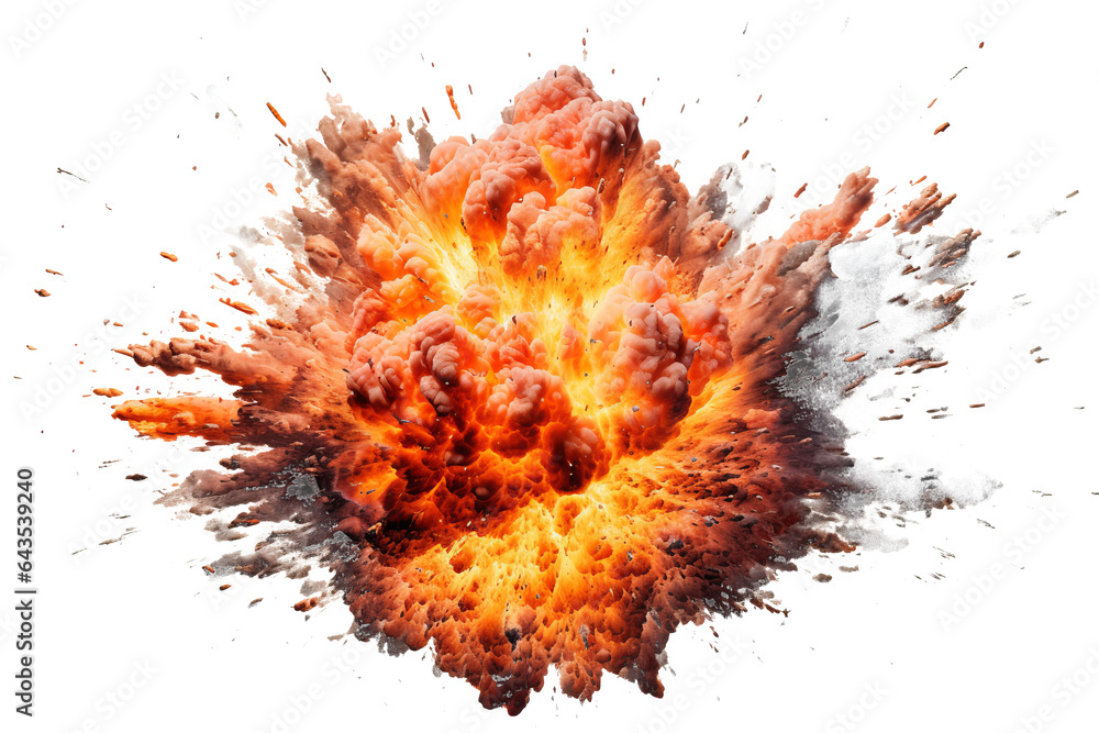 Realistic and colorful explosion effect isolated on transparent ...
