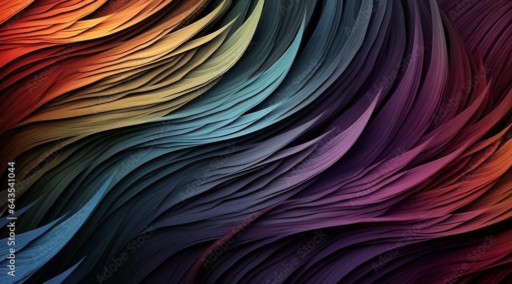 Colorful Abstract Wavy Desktop Wallpapers: Detailed Feather-Inspired ...