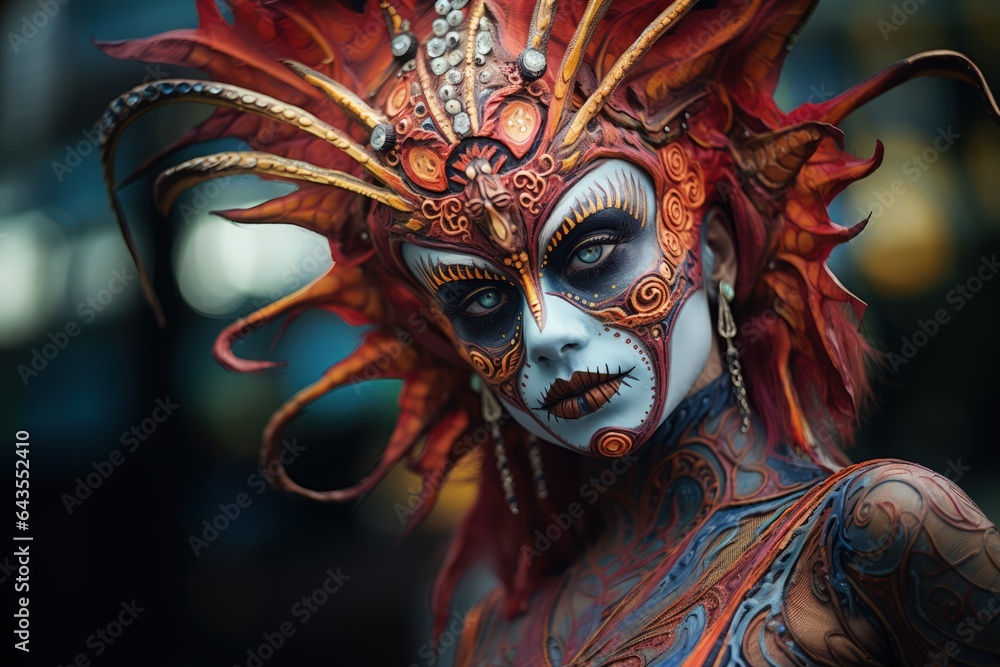 Portrait of Mexican cosplay for Dia De Las Muertos. Freaks with insane ...