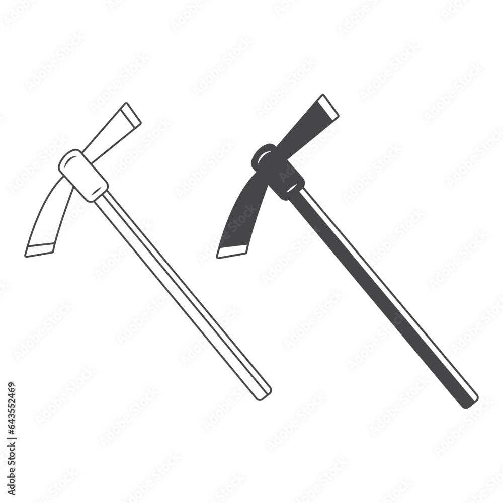 Axe Silhouette Vector, Pick Axe Vector, Axe Clipart, Pick Axe Outline ...