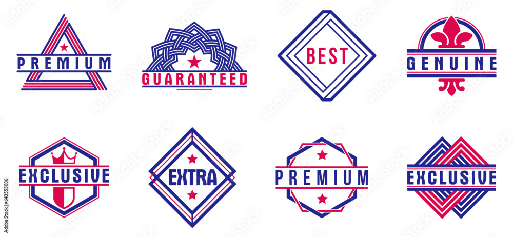 Premium best quality vector emblems set, badges and logos collection ...