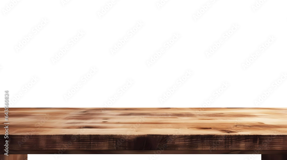 Empty wooden table front view on transparent background. Generative ai ...