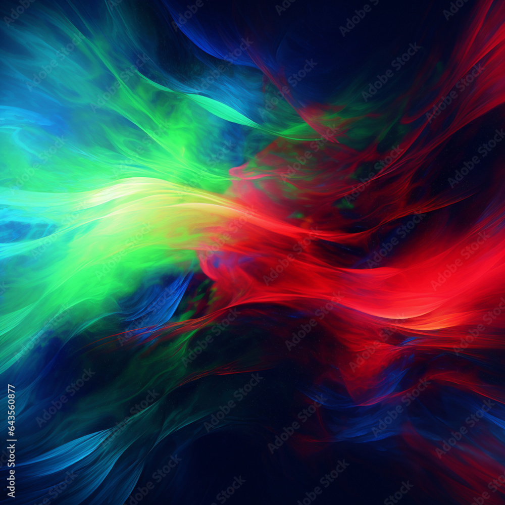 Fondo abstracto con formas aleatorias y difuminado de tonos rojo, verde ...