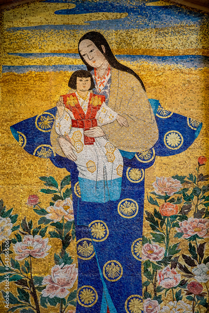 Japanese mosaic in the Annunciation Roman catholic basilica, Nazareth ...