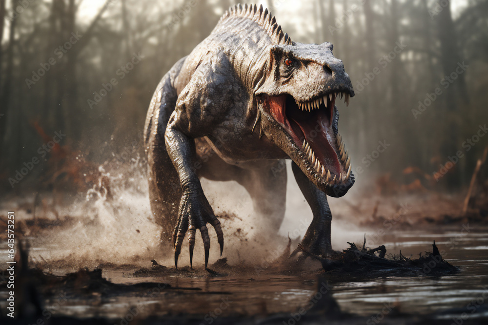 T rex or tyrannosaurus rex a large carnivorous theropod dinosaur of the Jurassic Cretaceous ...
