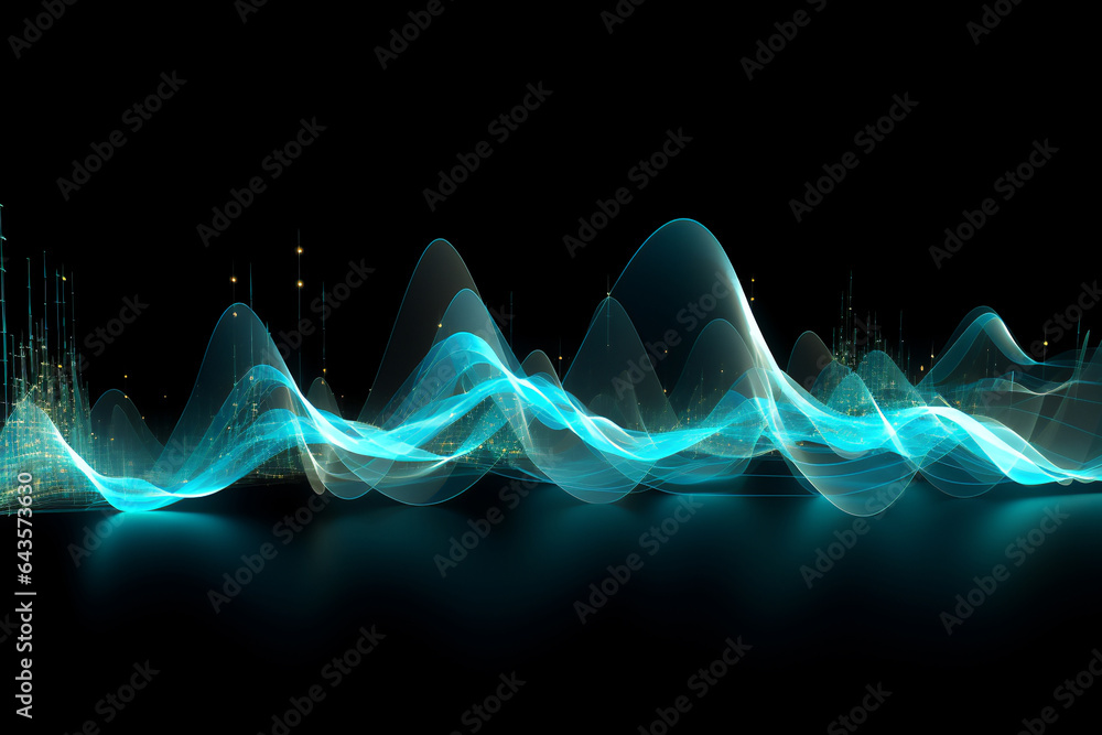 Audio soundwave scope signal as an abstract background depicting a ...