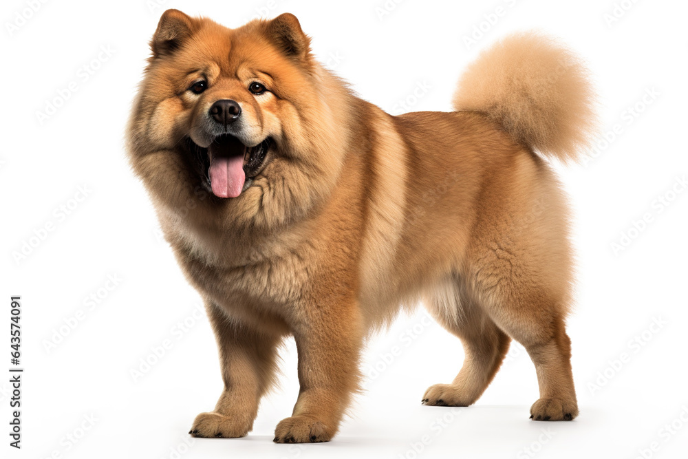 Full body photo of an adorable chow chow dog isolated on white ...