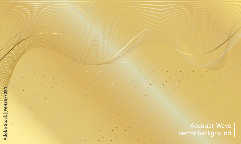 Abstract gold gradient background. Hand drawing 10 EPS. Golden waves ...