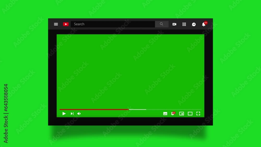 Video player content interface element green screen graphic animation ...