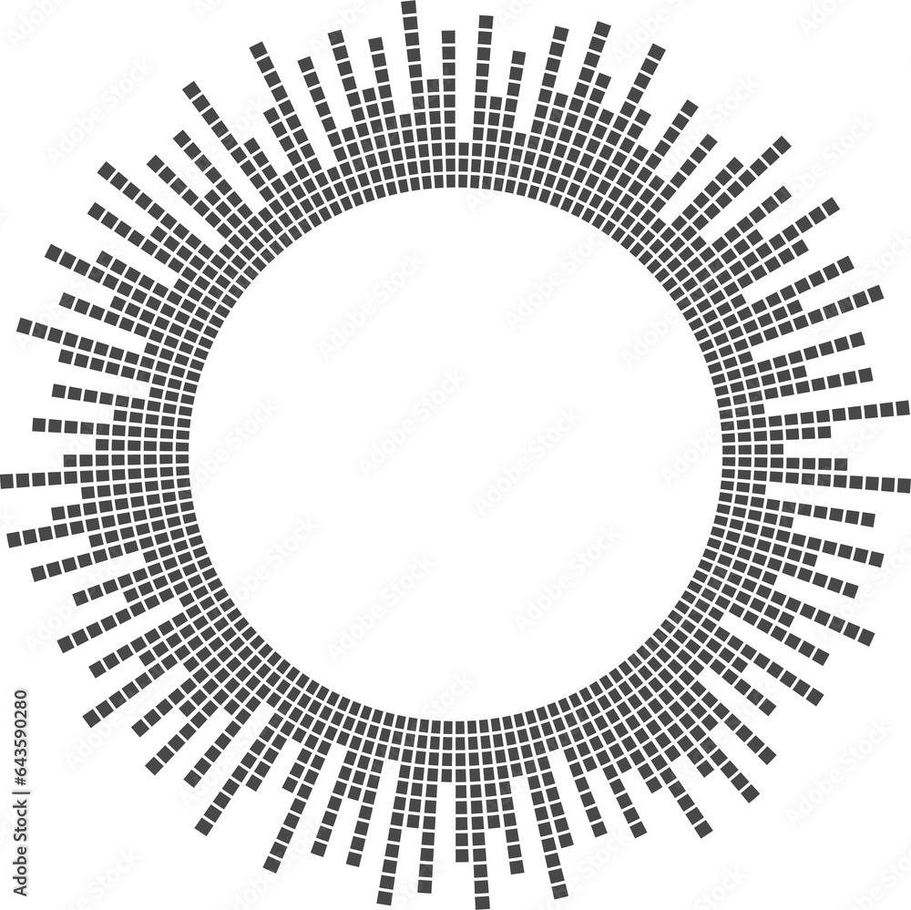 Circle sound wave. Audio music equalizer. Round circular icon. Spectrum ...