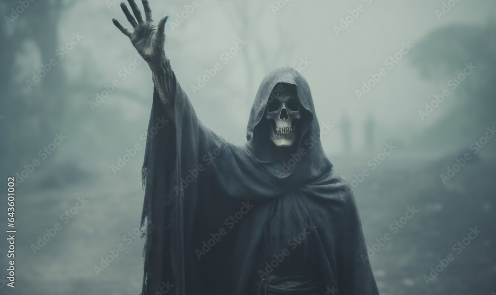 fear skeleton hood horror halloween ghost creepy night death evil ...