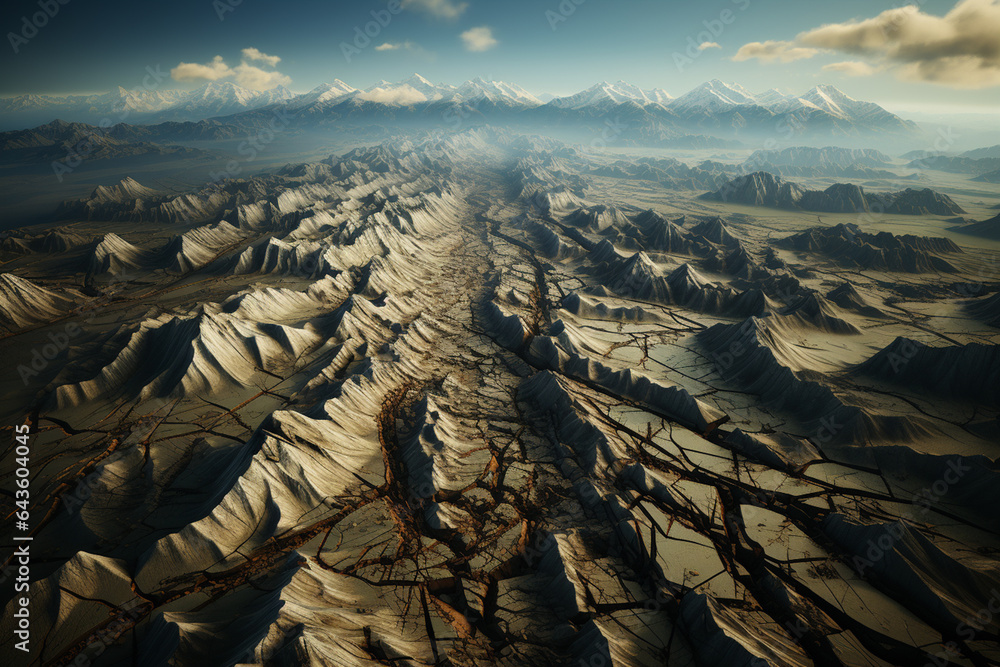 damaging after earthquake.trembling earth, crumbling structures, and ...