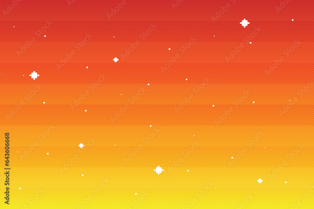 Sky with stars.background in pixel art. Vector illustration. Stock ...