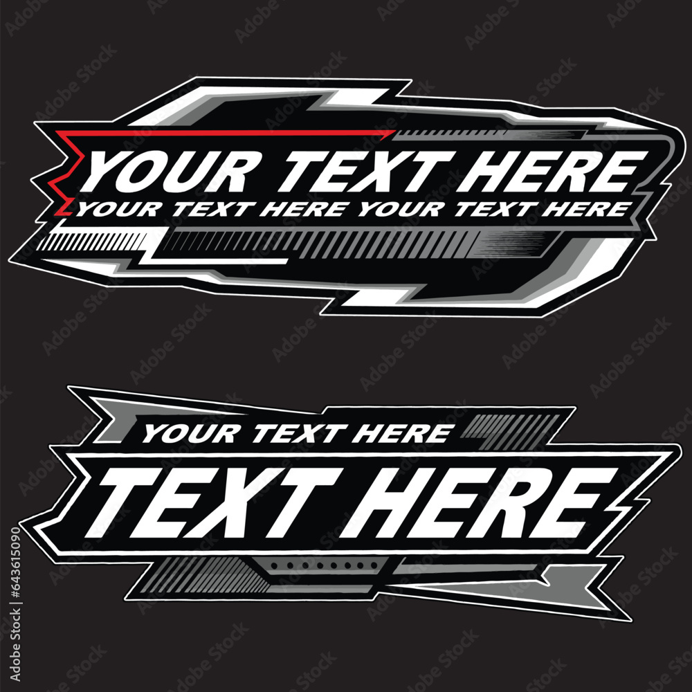 racing logo isolated in black background for business elements, screen ...