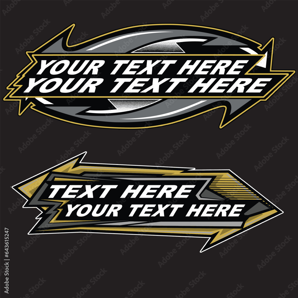 racing logo isolated in black background for business elements, screen ...