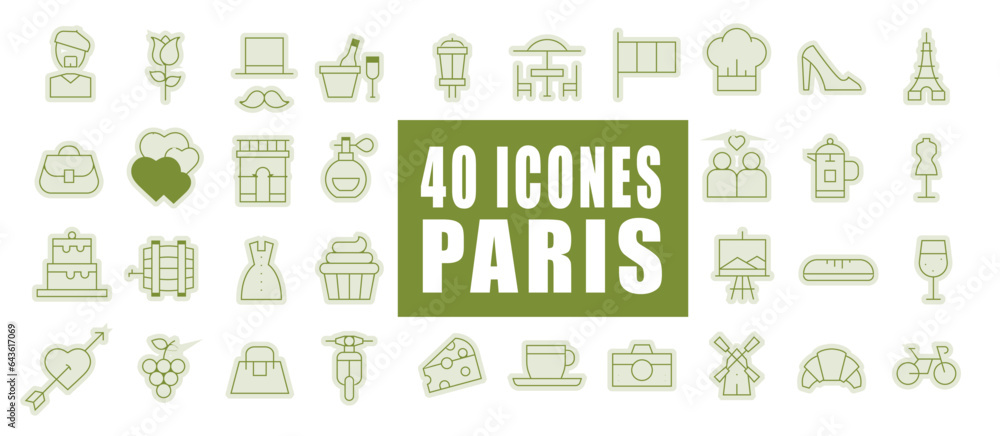 Icones picota pictogrammes et symboles paris, tourisme, découverte Tour ...