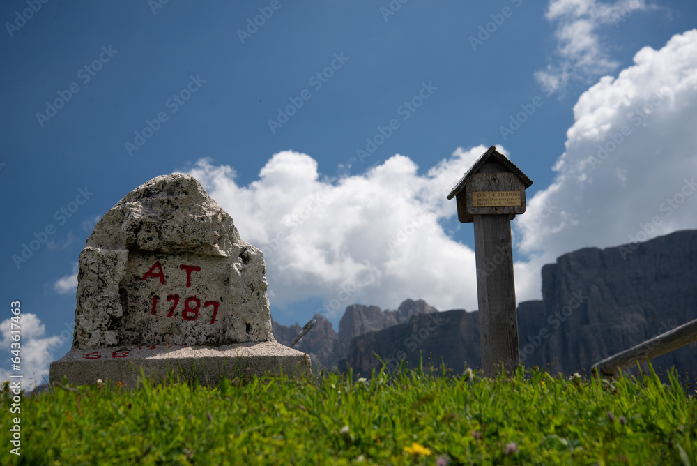 Older border between the Austro-Hungarian empire and Italy. Stock Photo ...