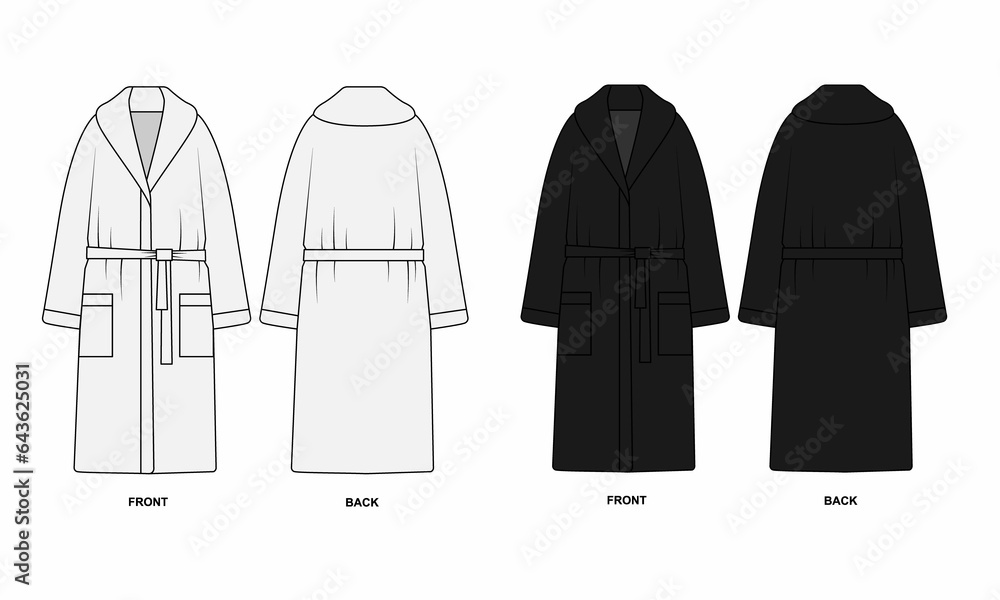 Set Of Illustrations Of Bathrobes Isolate On A White Background