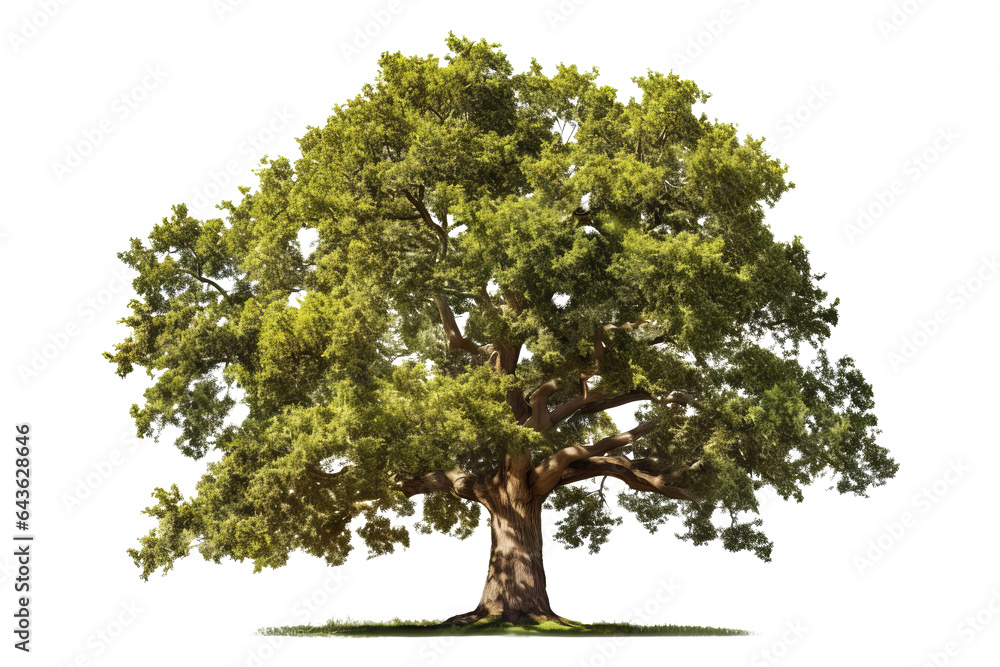 American elm tree PNG with green leaves and brown trunk isolated on ...
