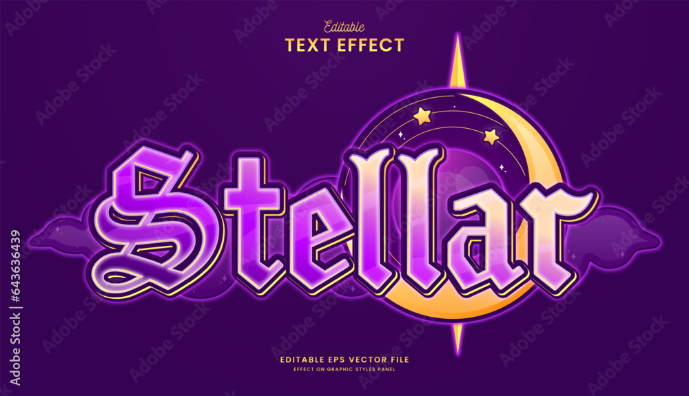 decorative editable stellar text effect vector design Stock Vector ...