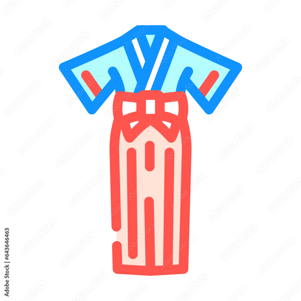 miko shrine maiden shintoism color icon vector. miko shrine maiden shintoism sign. isolated ...