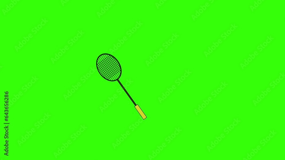 loading animation sport badminton racket waving racket wave move left ...