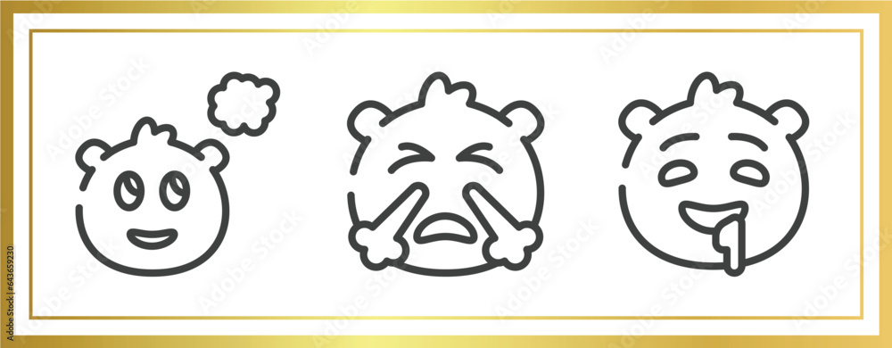 emoji outline icons set. linear icons sheet included imagine emoji ...