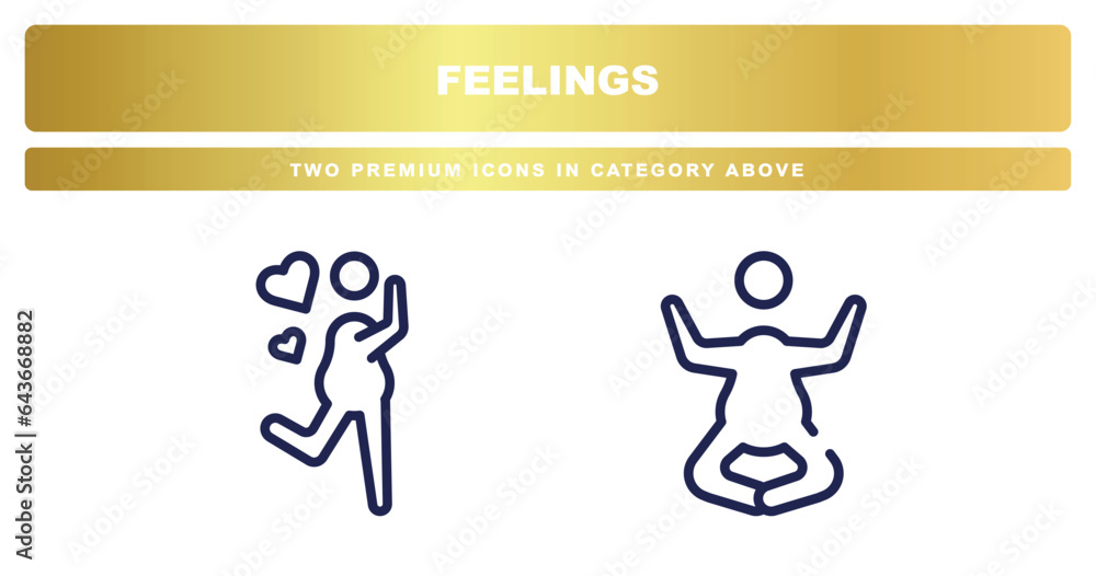 two premium icons from feelings collection. outline icons set included ...