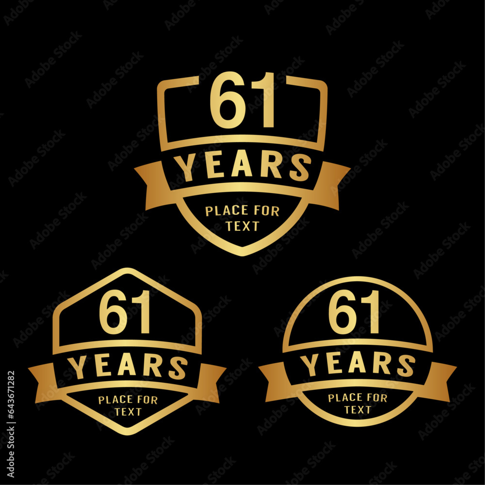 61 years anniversary celebration logotype. 61st anniversary logo ...