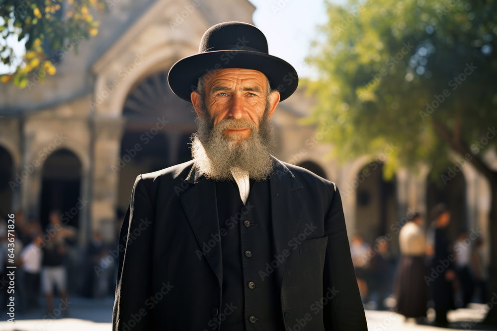 Jewish priest, positioned before the Synagogue, representing their ...