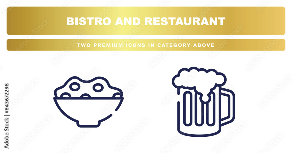 two premium icons from bistro and restaurant collection. outline icons ...