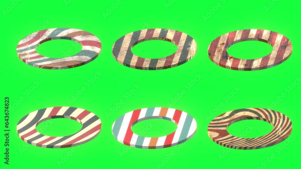 Retro themed disc in 3d.Vintage old style rounded disc with animation ...